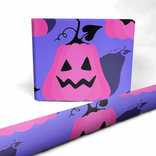 InterestPrint Black Pumpkin Gift Wrapping Paper Gift Paper for Birthday, Holiday, Graduation 1 Piece