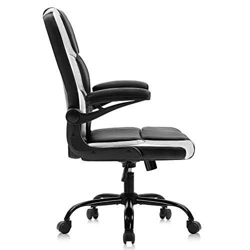 ZLXDP Office Chairs Desk Chair Black Leather Computer Armchair for Man and Women