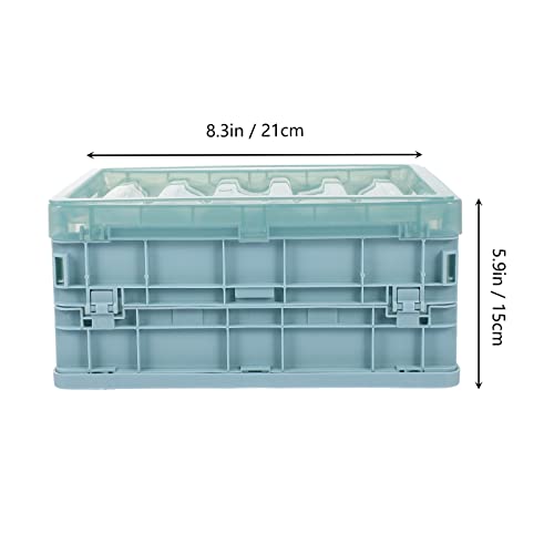 ULTECHNOVO Cubby Storage Organizer Foldable Storage Box with Lid- Large Box Organizer Stackable Cube Folding Crate for Home Office Clear Container