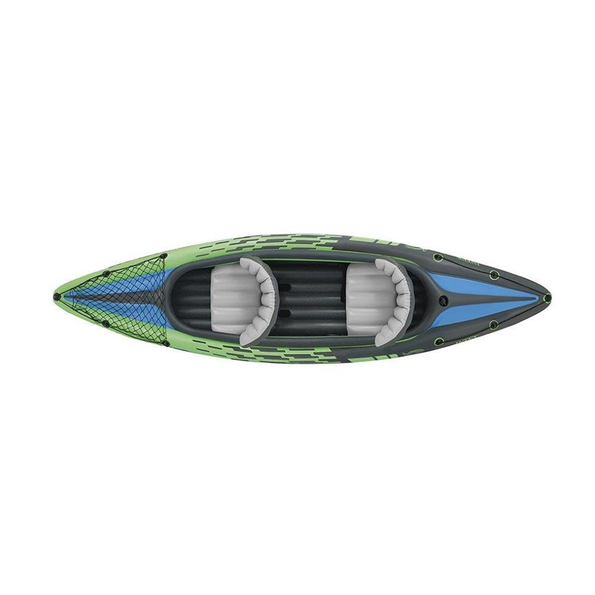 INTEX Challenger Inflatable Kayak Series: Includes Deluxe 86in Kayak Paddles and High-Output Pump â SuperStrong PVC â Adjustable Seat with Backrest â Removable Skeg â Cargo Storage Net