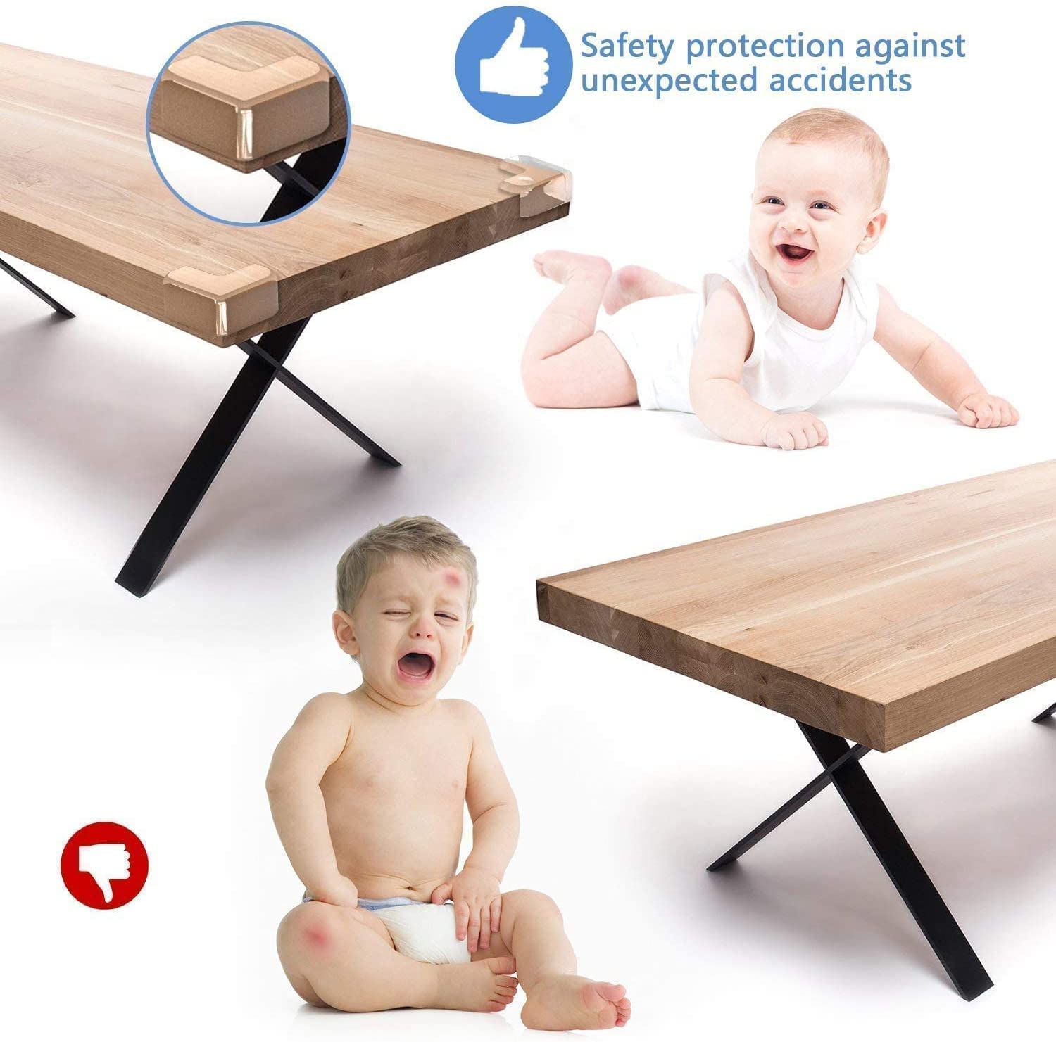 Revolution Studio Corner Protector for Baby, Baby Proof Bumpers & Cushion to Cover Sharp Furniture & Table Edges - Clear and Transparent