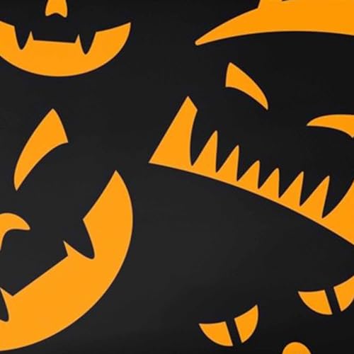 InterestPrint Halloween Orange Smilies Gift Wrapping Paper Roll for Christmas Decorations Them Party Decor, DIY 3 Pieces