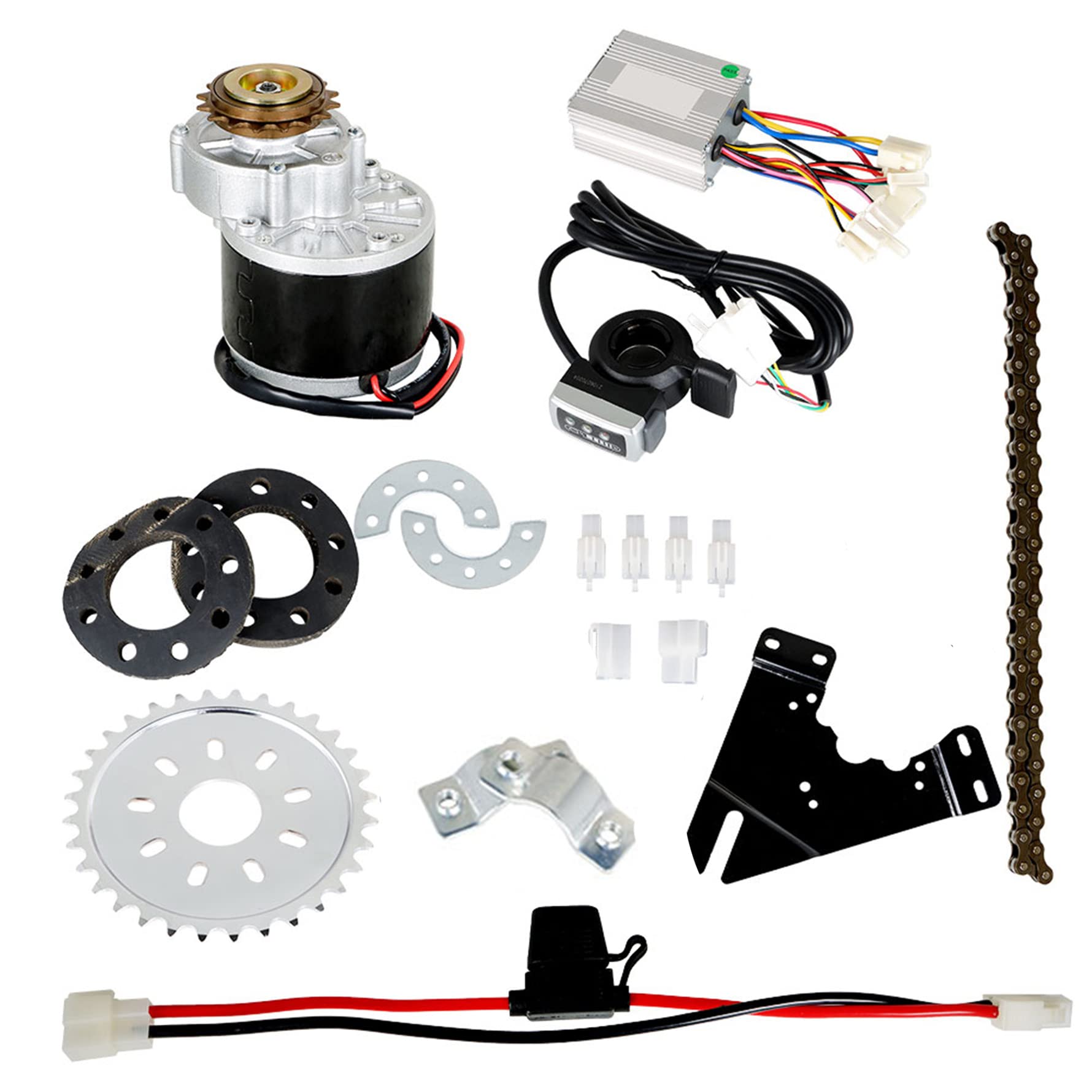 munirater 36V 250W Brush Electric Conversion Kit Replacement for Bicycle Left Chain Drive