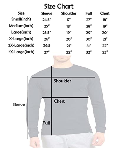 Mens Thermal Long Sleeve Underwear - Cold Weather Waffle Undershirt Mid Weight Crew Neck Base Layer Top (Large, Navy)