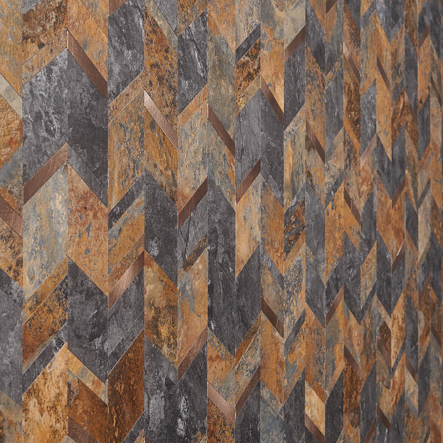 Luxe Core Chevron Copper 11.02 in. x 11.41 in. SPC Peel and Stick Kitchen, Bathroom, Backsplash Tile (0.87 Sq. Ft. / Sheet)