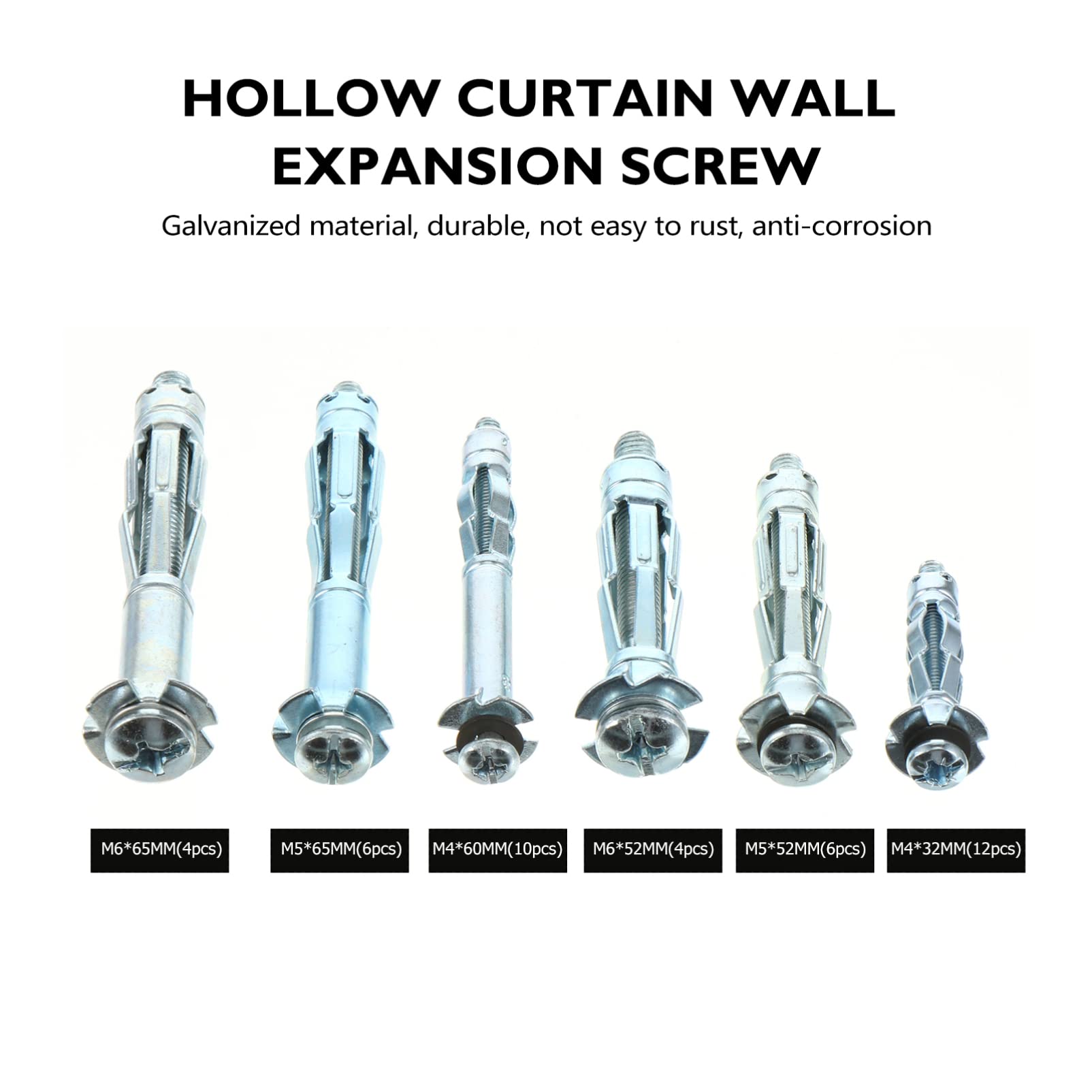 VILLCASE 42 Pcs 1 Expansion Bolt Professional Anchor Bolts Useful Fixing Anchors Multipurpose Fixing Bolts Anchor Screws Wall Connectors Ground Screw Durable Nut Sleeves Major Galvanized