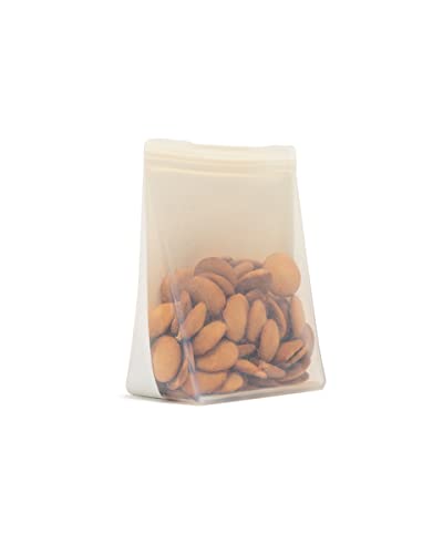 W&P Porter Silicone Reusable Storage Bags, Stand-Up Variety 2 Pack (36oz, 50oz), Cream, Food Storage Container, Microwave and Dishwasher Safe, Easy Cleaning