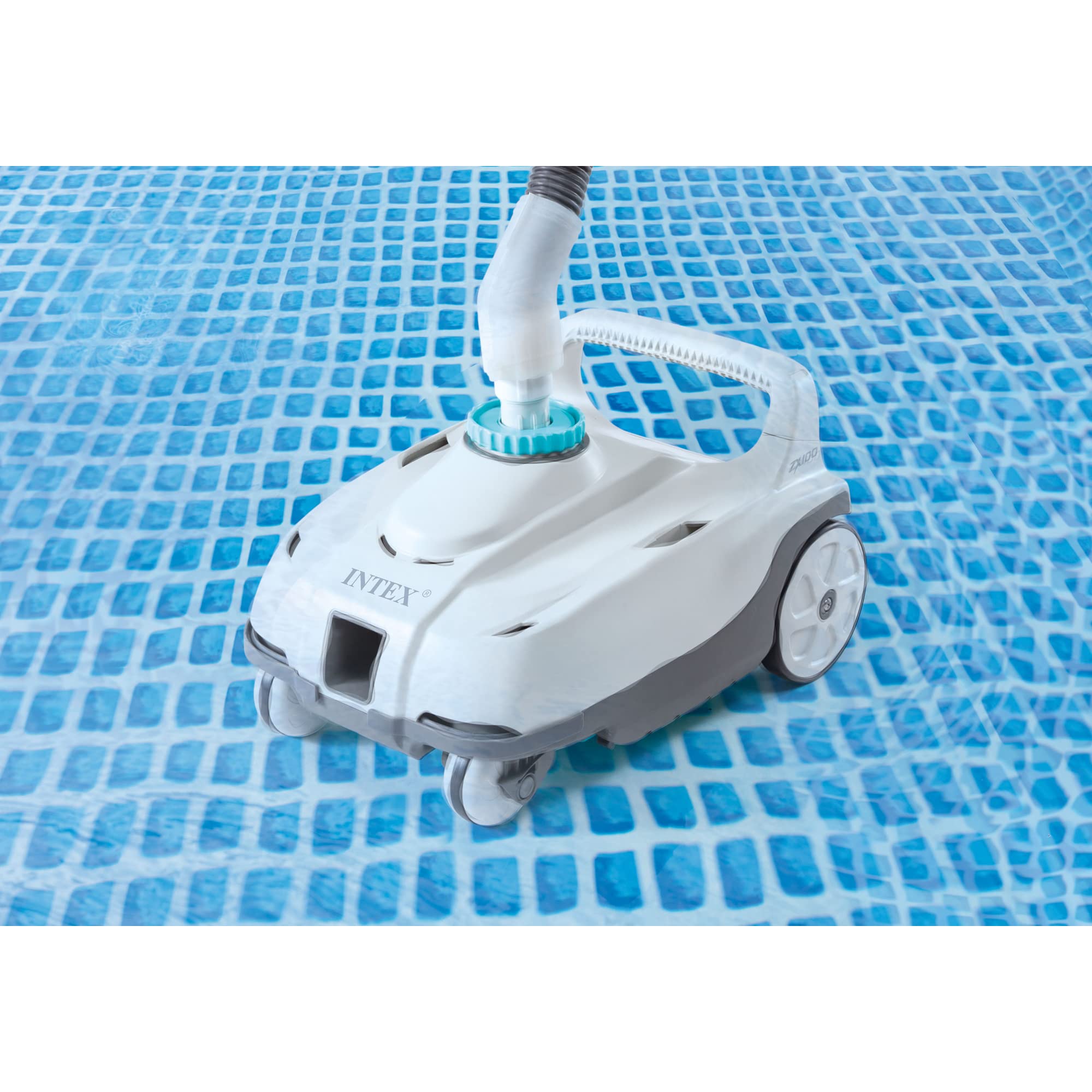 INTEX 28006E ZX100 Pressure-Side Above Ground Automatic Pool Cleaner: For Bigger Pools β Cleans Pool Floor β Removes Debris β Removable Filter Tray β 21ft Tangle Free Hose