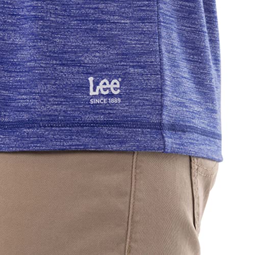 Lee Men's Quick Dry Short Sleeve Tee, Navy Blue Heather, Small