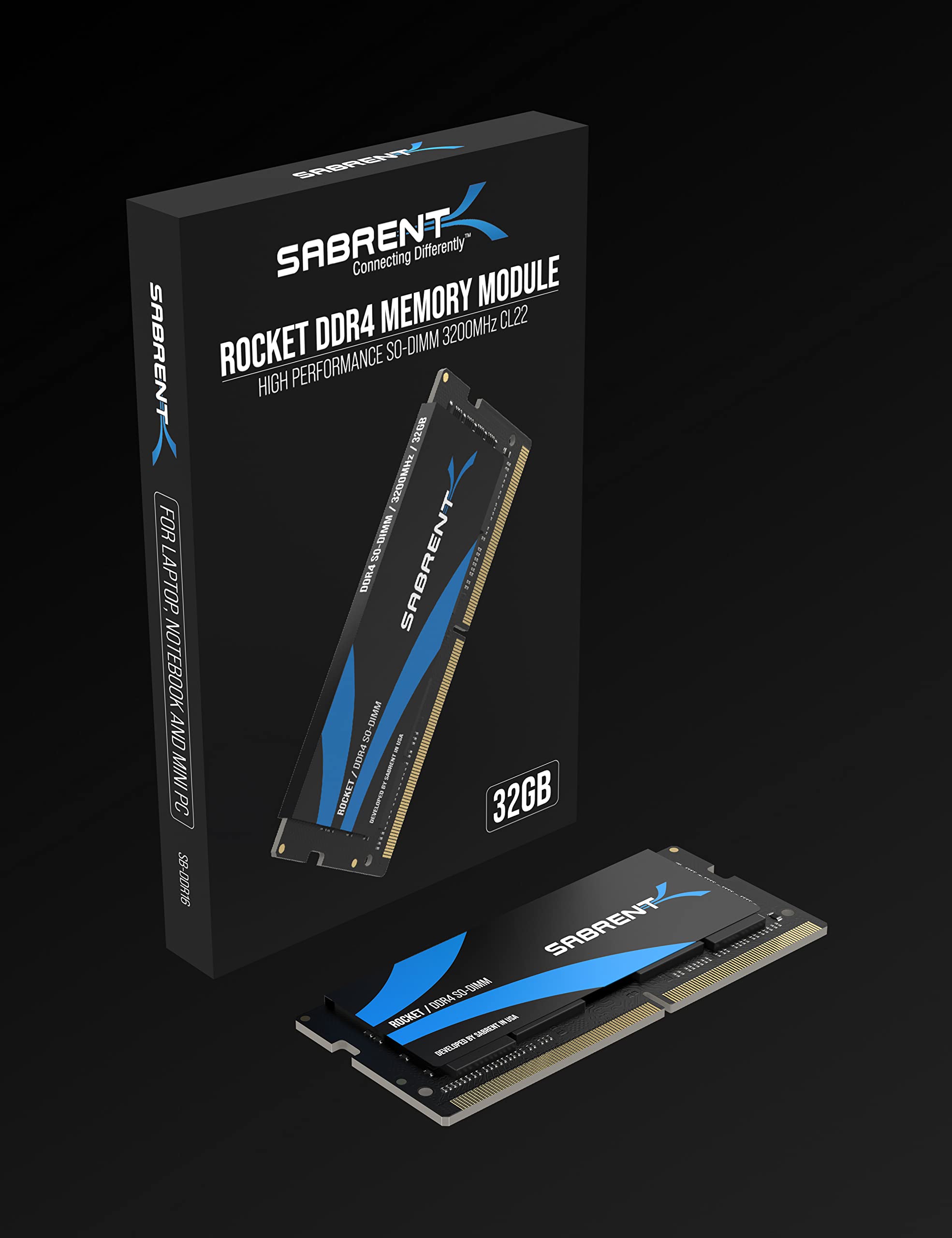 SABRENT Rocket 32GB DDR4 SO-DIMM 3200MHz Memory Module for Laptop, Ultrabook, and Mini-PC (SB-DDR32)