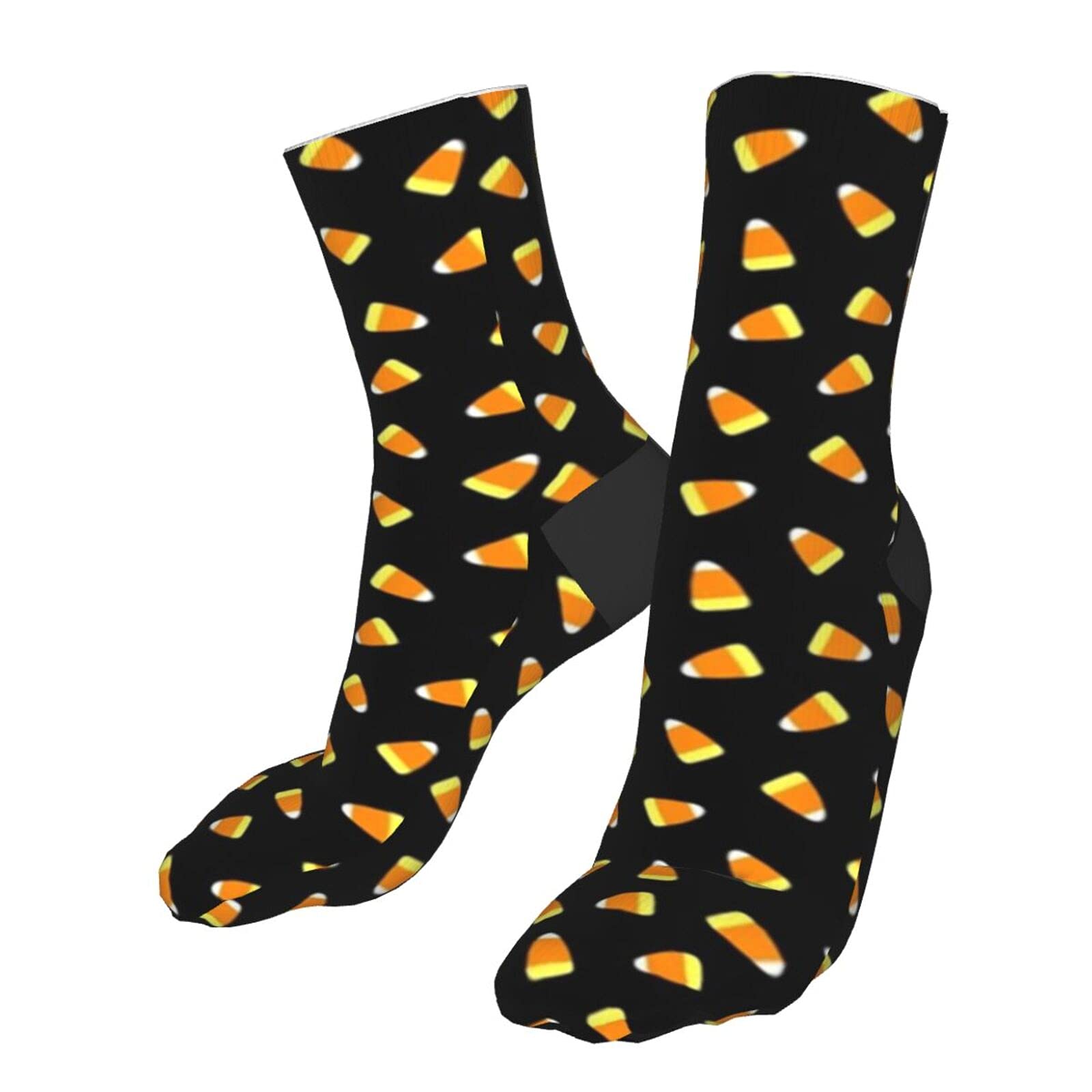 lvhrui Candy Corn Black Halloween Candy Men Athletic Ankle Socks Cushion Running Socks for Men&Women Cotton Socks Crew Socks 15.7