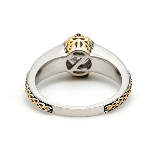 Moissanite Solitaire Engagement Ring with two tone Yellow Gold with 1.50 ct Round Brilliant Cut for Women (Sterling Silver, 6.5)