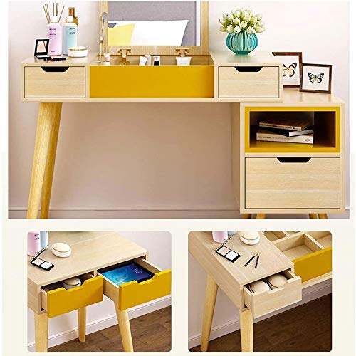 WYKDD Dressers for Bedroom Minimalist Nordic Style Makeup Table with Light Small Apartment Dressing Table Makeup