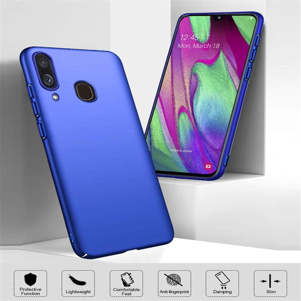 HUOCAI for Samsung A40 Case Slim Fit Ultra Thin Hard Plastic Matte PC Shockproof Protection Cover Phone Case for Samsung Galaxy A40 (Blue)