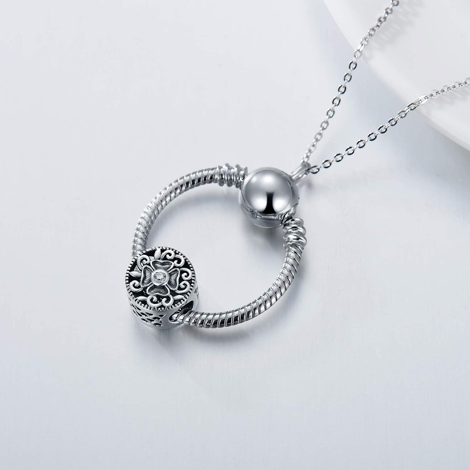 LONAGO 925 Sterling Silver O Pendant for Charm Necklace Charm Jewelry Gift for Women