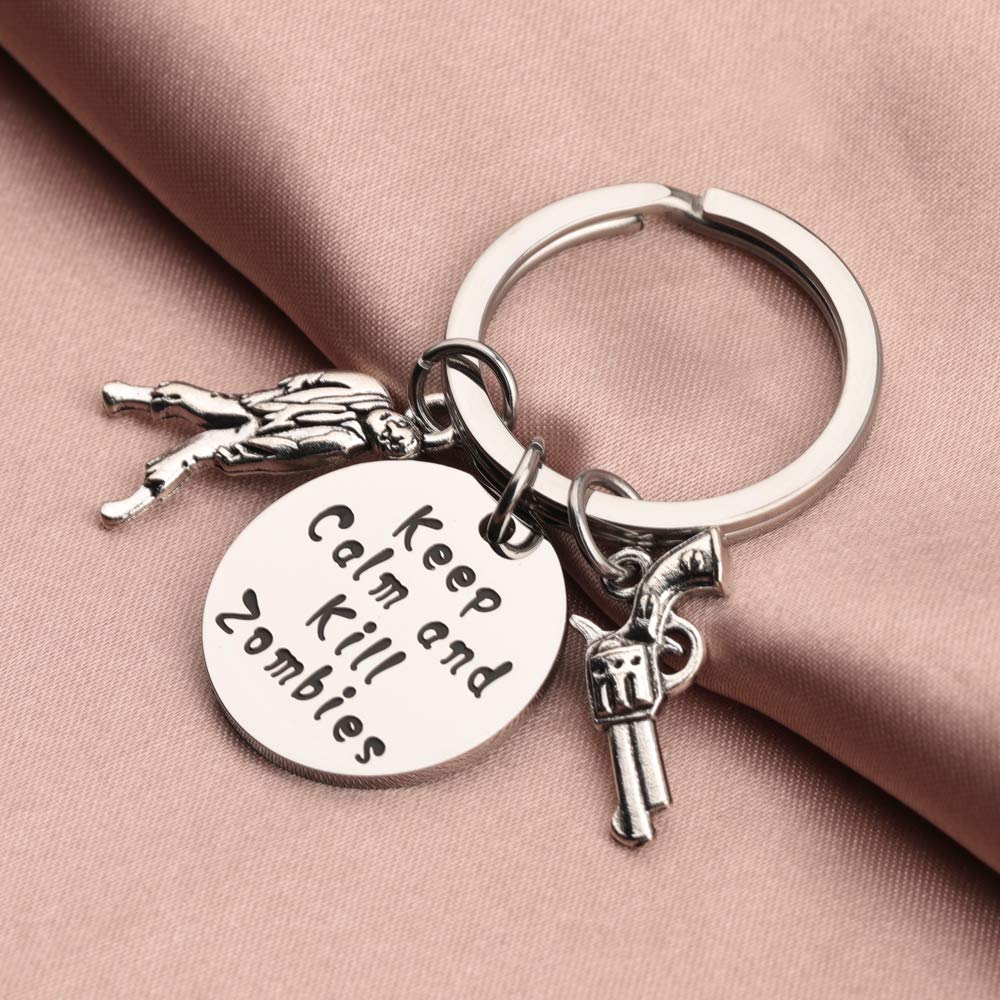 KUIYAI Keep Calm and Kill Zombies Keychain Inspired of Movie Fan Gift (Keychain)