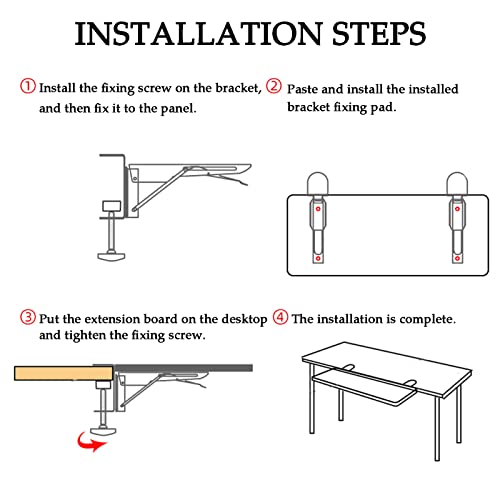 Keyboard Platform Extender,Ergonomics Desk Extender Tray Clamp On Keyboard Drawer Table Mount Armrest Stand Slide Computer Elbow Arm Support