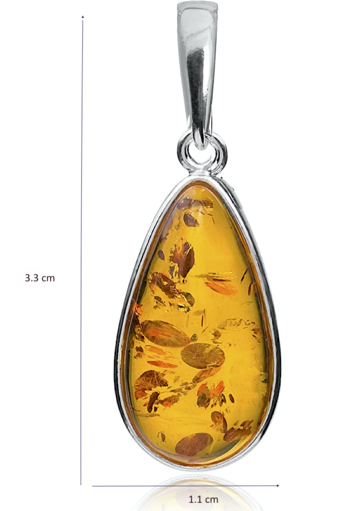 Ian and Valeri Co. Amber Sterling Silver Drop Pendant