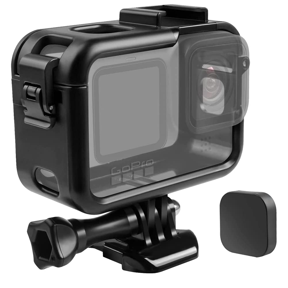 MEKNIC Housing Frame Case for GoPro Hero 9 Hero 10 Hero 11 Black Protective Housing Shell Cage Mount Accessories Action Camera Accessory Kit with Lens Cap