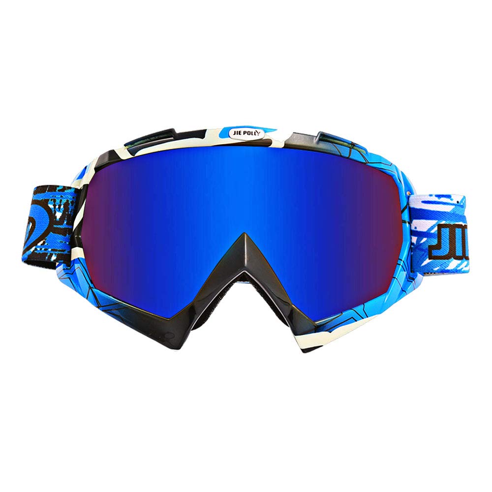JIEPOLLY Motocross Goggles, Anti-Scratch Lenses, Bicycle Snowboard Climbing Teens (L04)