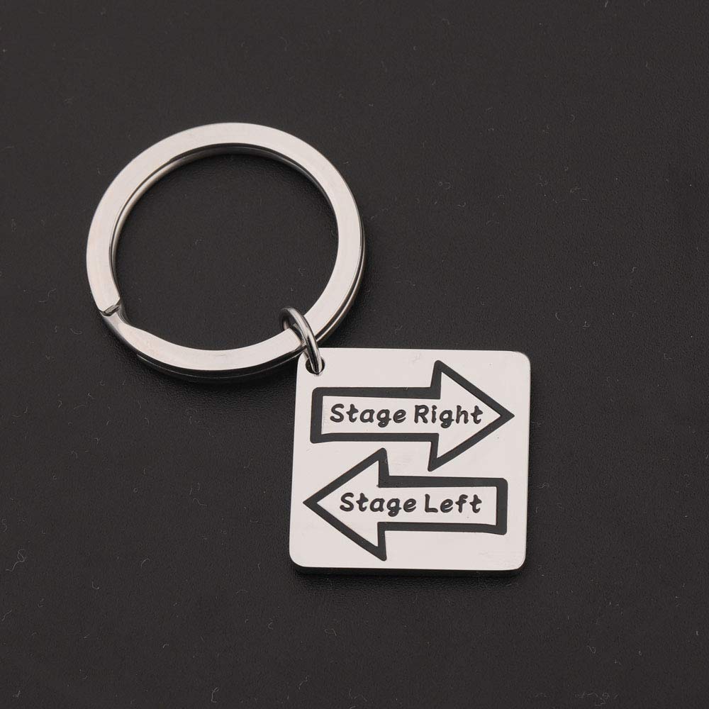 KUIYAI Theater Keyring Stage Right Stage Left Keychain Musical Theater Gift (Keychain)