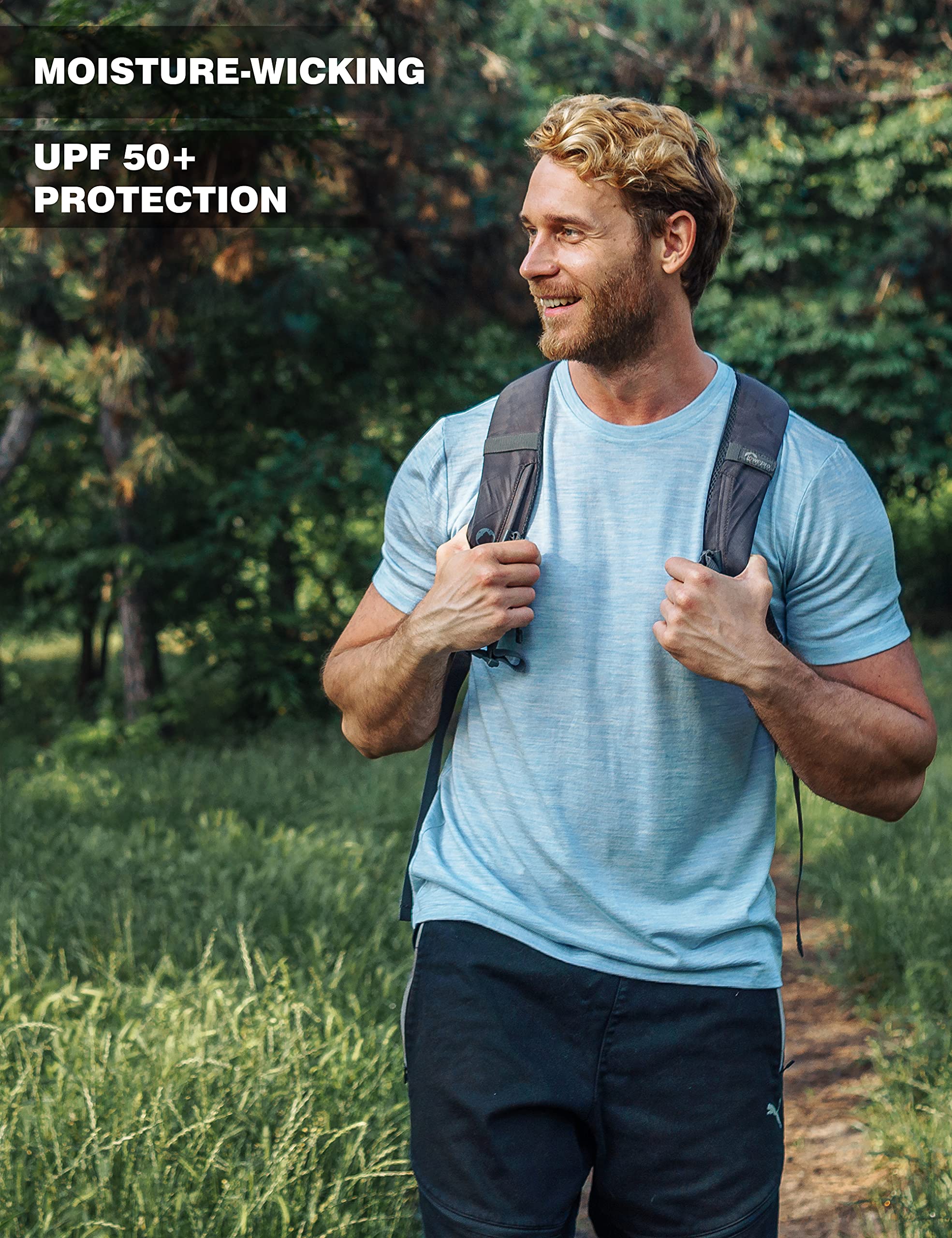 Merino.tech Merino Wool T-Shirt Mens - 100% Organic Merino Wool Undershirt Lightweight Base Layer (Large, Navy)