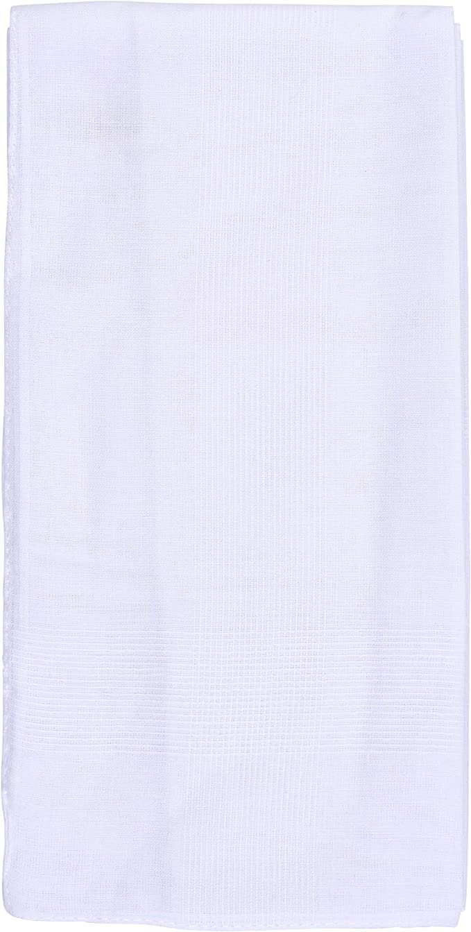 Imperial Men's Fine Handkerchiefs Permanent Press White Pack of 13 Hankies 65% Polyester 35% Cotton
