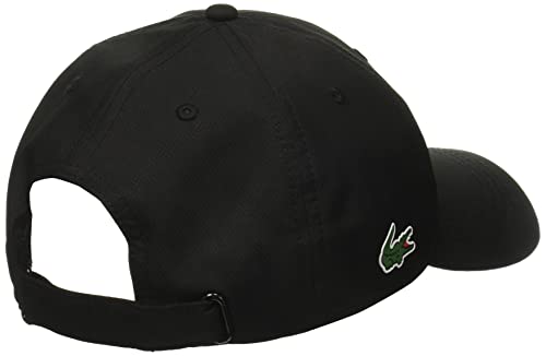 Lacoste Mens Sport Solid Taffeta Side Croc Hat, Black, One Size