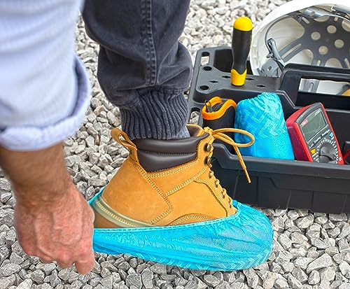 Strongman Tools Shoe Covers 120-Pack (60 Pairs) Shoe Protector for Men & Women, Disposable Shoe Covers Non Slip & Reusable, Water-Resistant Booties for Shoes, Durable for Indoor & Outdoor Use