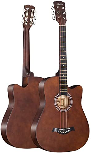 MUWIZ Guitar Kit, String Instrument Electronic Guitar Acoustic Guitar Beginner Classical Toy Student Practice Adjustable Copper String Wonderful Sound (Color : Brown, Size : Long-95cm)