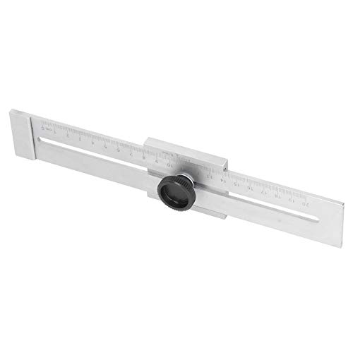 Sliding Line Ruler Precision Carbon Steel Ruler Woodworking Parallel Ruler Marker Gauge Marking Tool for Mechanical Processing Marking with Slide Stops(200mm)