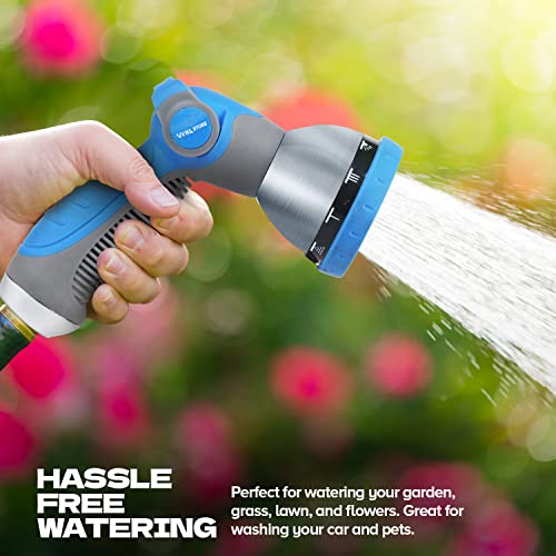 VYRL Garden Hose Nozzle with 10 Adjustable Spray Patterns, High Pressure Hand Sprayer with thumb Control anti slip design Garden hose sprayer, Best for Watering Plants, Lawns, Washing Cars & Pets