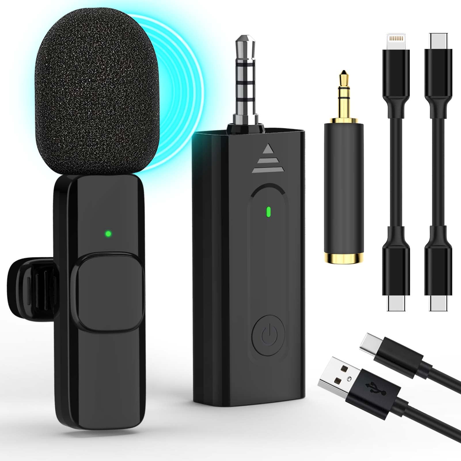 Professional Wireless Lavalier Microphone, Lapel Microphone Wireless for iPhone/Android/Camera, Lavalier Mic Plug and Play, Noise Cancelling Microphone for Video Recording - YouTube, TikTok Vlog