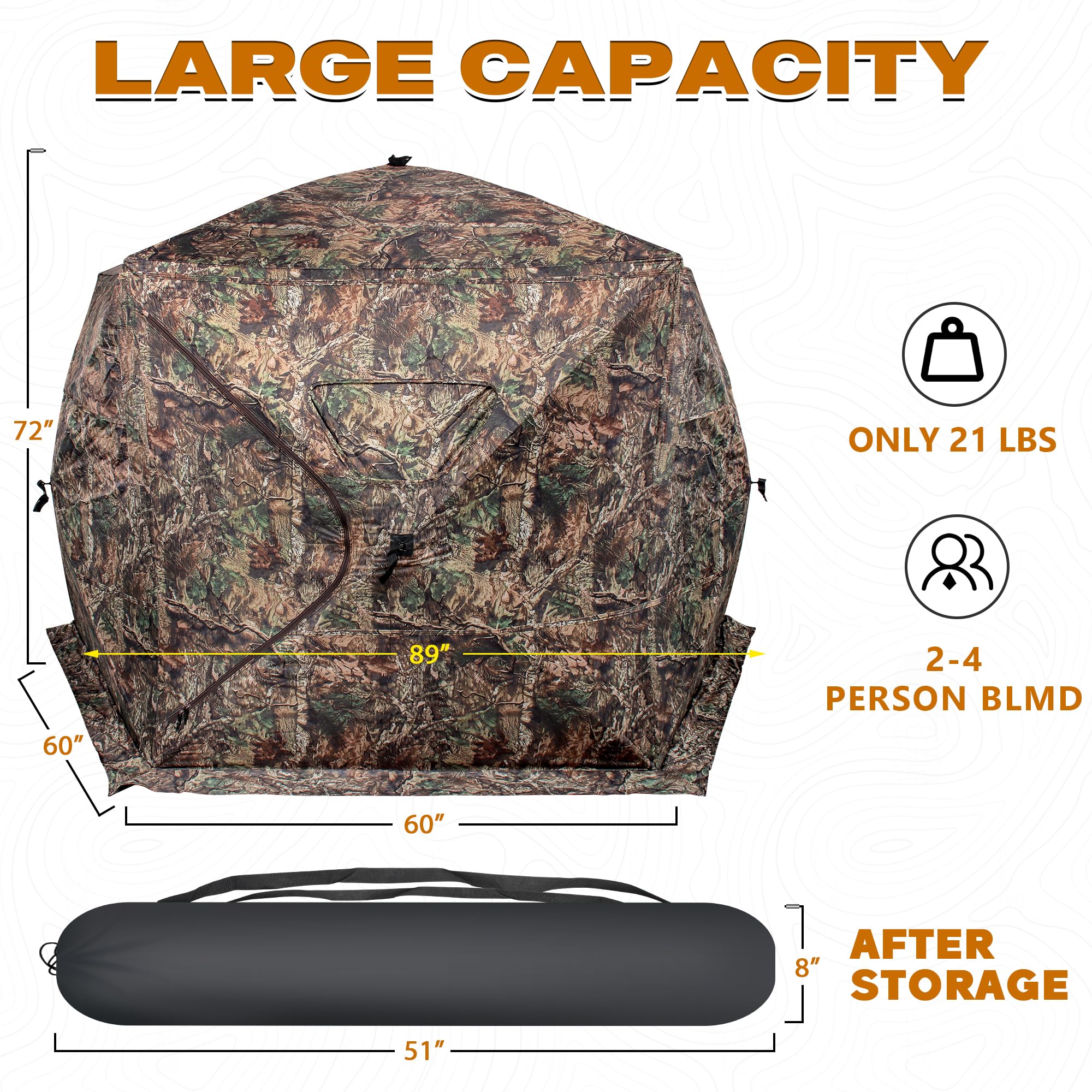 HUNT MONSTER Hunting Blind and Silent Hunting Clothes for Men Fleece Lining, Safety Strap Compatible