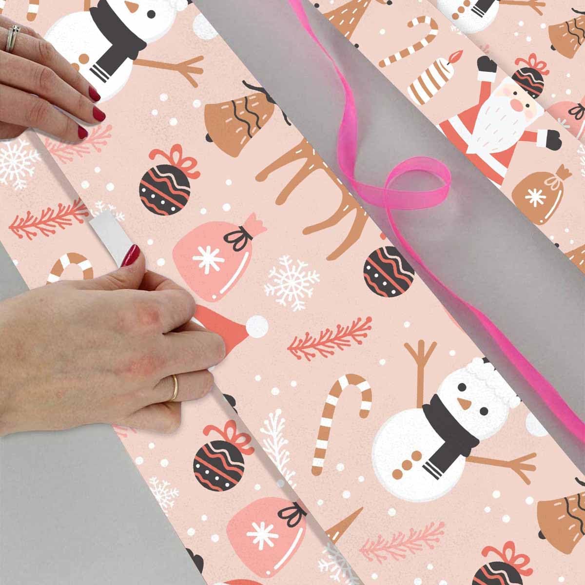 InterestPrint Winter And Christmas Pattern Wrapping Paper for Boys Girls 58"x 23" for Wedding Birthday