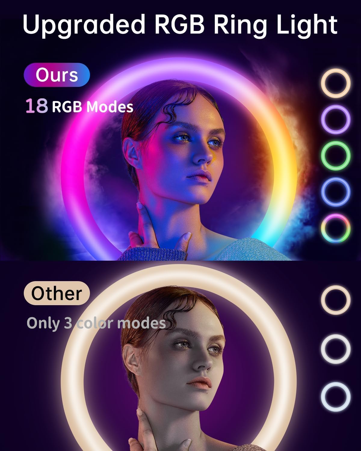 MBOBAO [Newest] 360 Photo Booth Machine with RGB Ring Light,Free Custom Logo, Video Camera Selfie Platform for Live Streaming Wedding Birthday Events Exhibitions (26.8in 1-3 people+Flight Case)