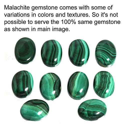 JEWELOPORIUM 925 Sterling Silver Ring for Women Size 7 Green Genuine Malachite Stone Solitaire Silver Ring New Year Gift Costume Jewelry
