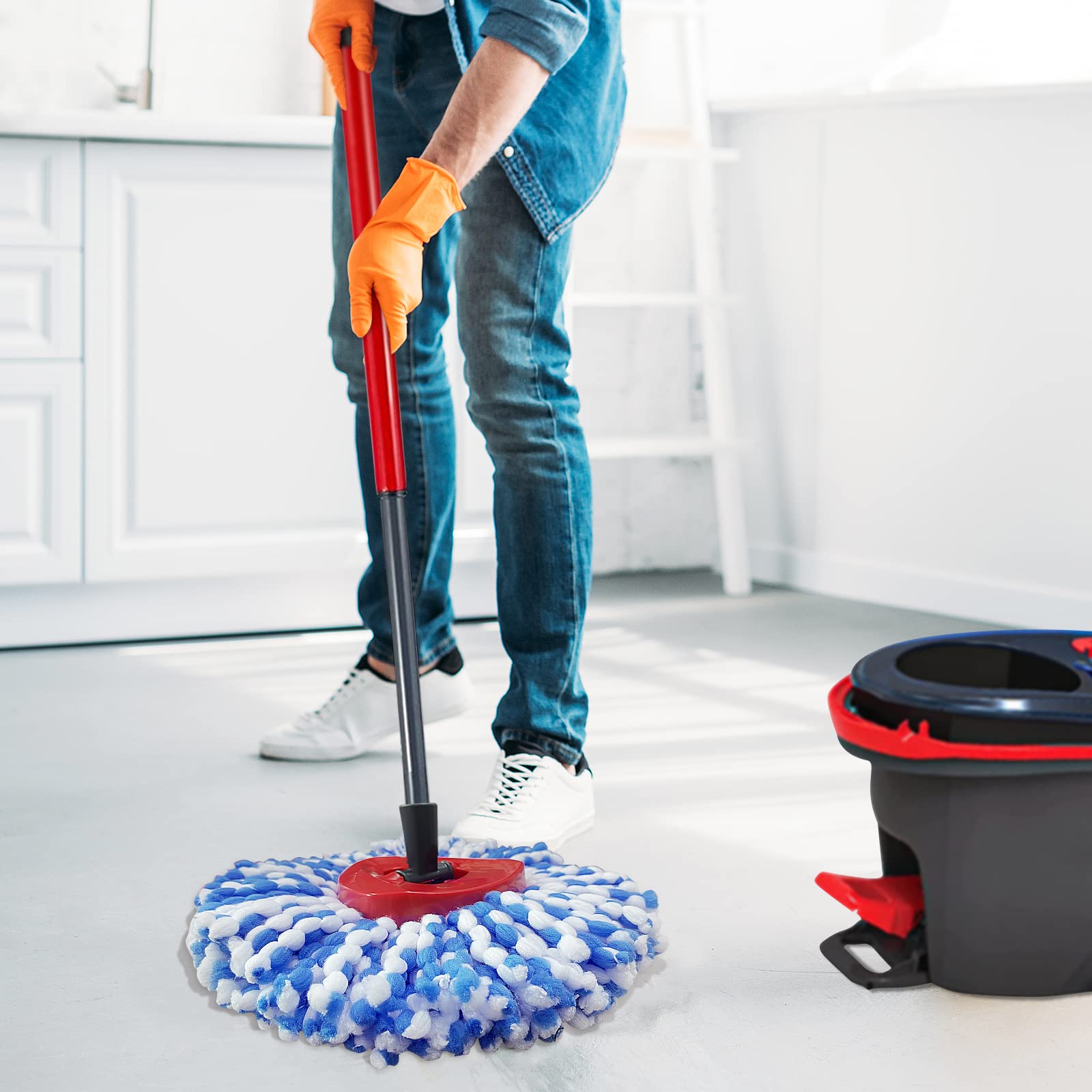 RinseClean Spin Mop Refills for 2-Tank System Triangle Mop, Compatible with Cedar O Mop, Microfiber Mop Head Replacement Easy Cleaning Mop for Floor Cleaning