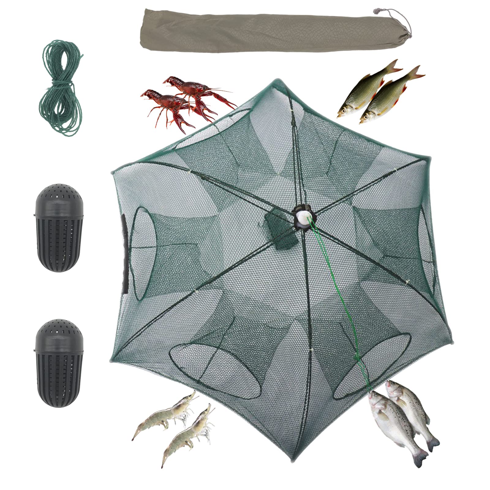 Nswdhy New Foldable Fishing Trap Cast Dip Cage Crayfish Crab Fish Minnow Crawdad Shrimp Net Trap