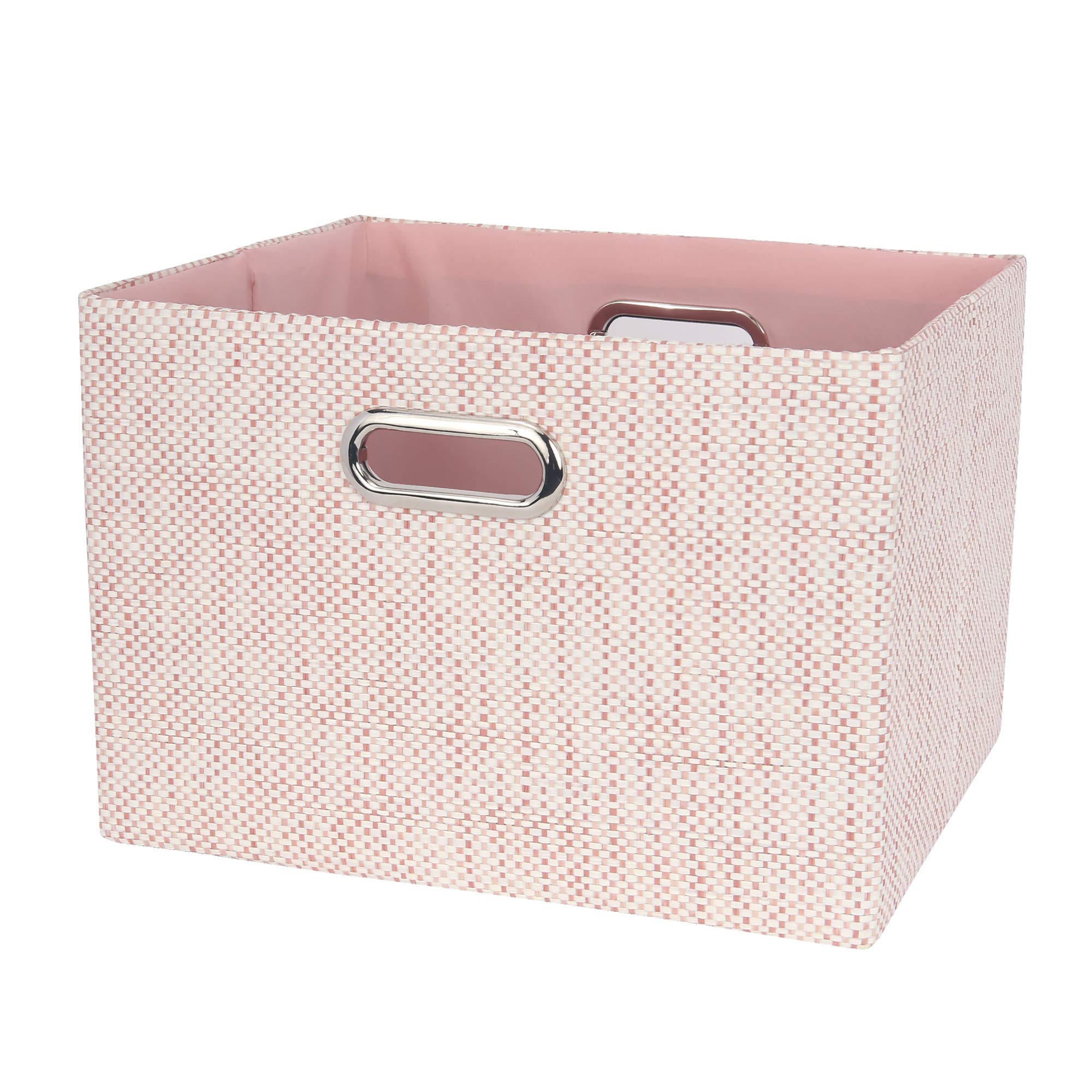 Lambs & Ivy Foldable/Collapsible Storage Bin/Basket Organizer with Handles, Pink