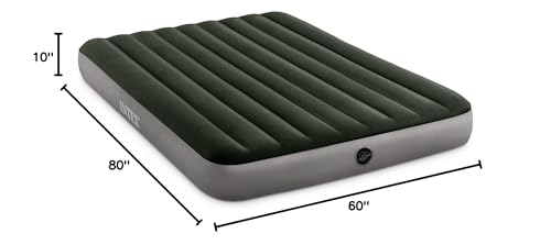 Intex 64109E Dura-Beam Standard Prestige Air Mattress: Fiber-Tech – Queen Size – 10in Bed Height – 600lb Weight Capacity – Pump Sold Separately