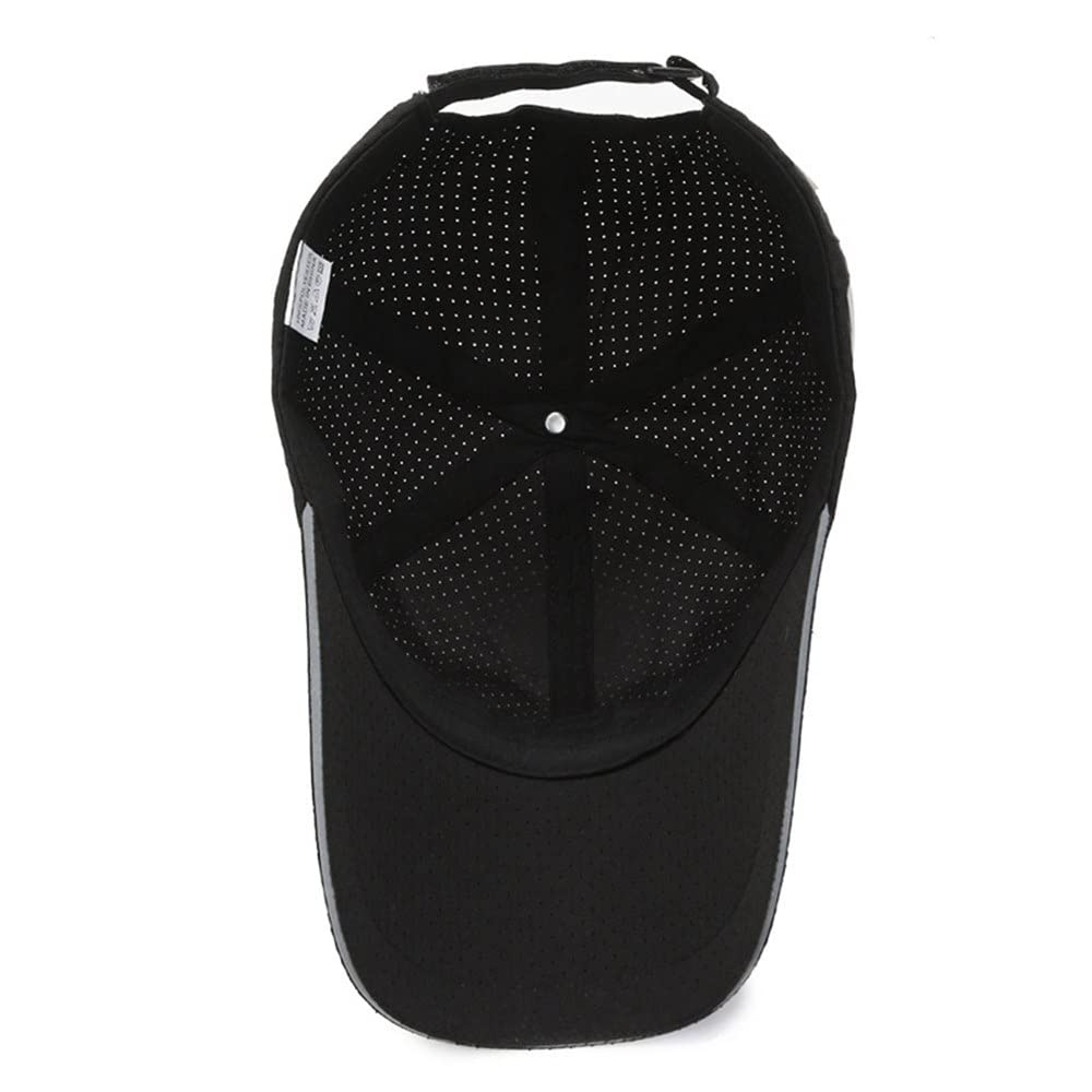 Men's Hat Quick Dry Baseball Cap Outdoor Breathable Sun Protection Fishing Cap Sun Cap Blank Peaked Cap (Black)