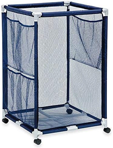 TisYourSeason Rolling Pool Toy Storage Cart Bin - Large | Perfect Contemporary Nylon Mesh Basket Organizer For Your Goggles, Beach Balls, Floats, Swim Toys & Accessories