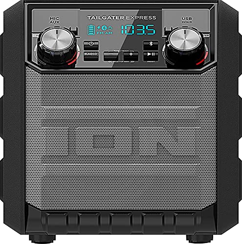 ION Audio Tailgater Express | Compact Water-Resistant Wireless Speaker System with AM/FM Radio & USB Charge Port (20W) (Renewed)