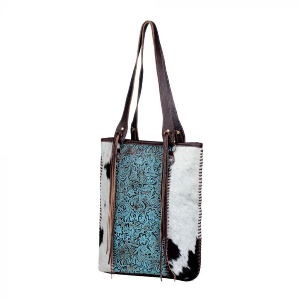 Myra Bag Blue Ripples Leather & Hairon Bag S-3365