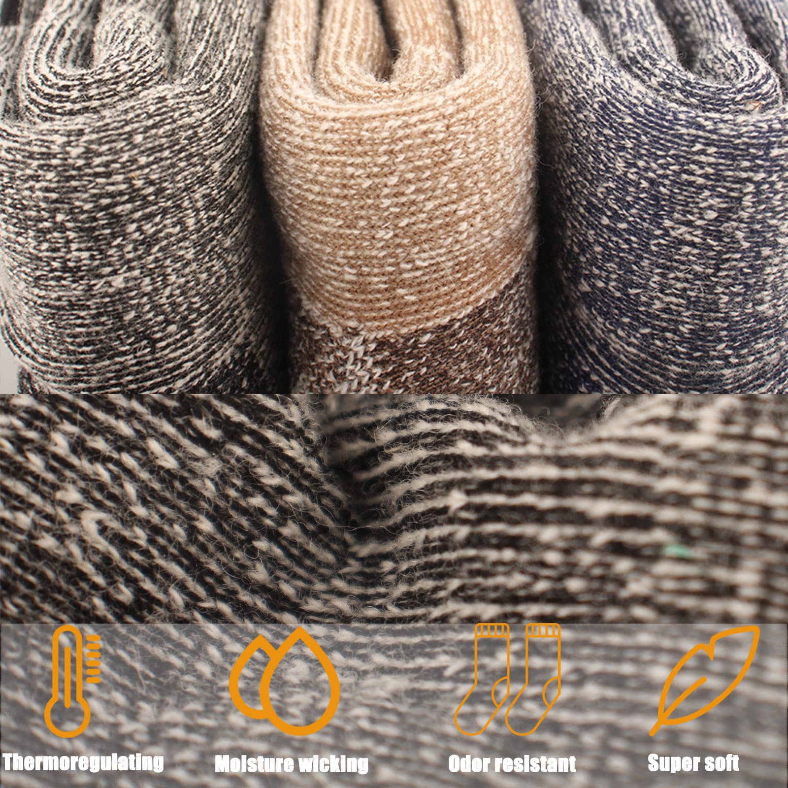 NuanSumm Men's Wool Ankle Socks Outdoor Trail Running Hiking Hiker Winter with Moisture Wicking Control