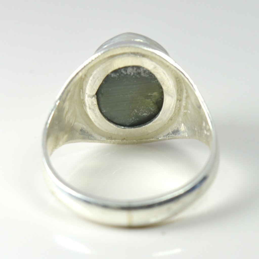 Jewelryonclick Natural-Cats Eye Silver Rings For Women 5 Carat Gemstones Oval Shape Astrology Birthstones In Size 9