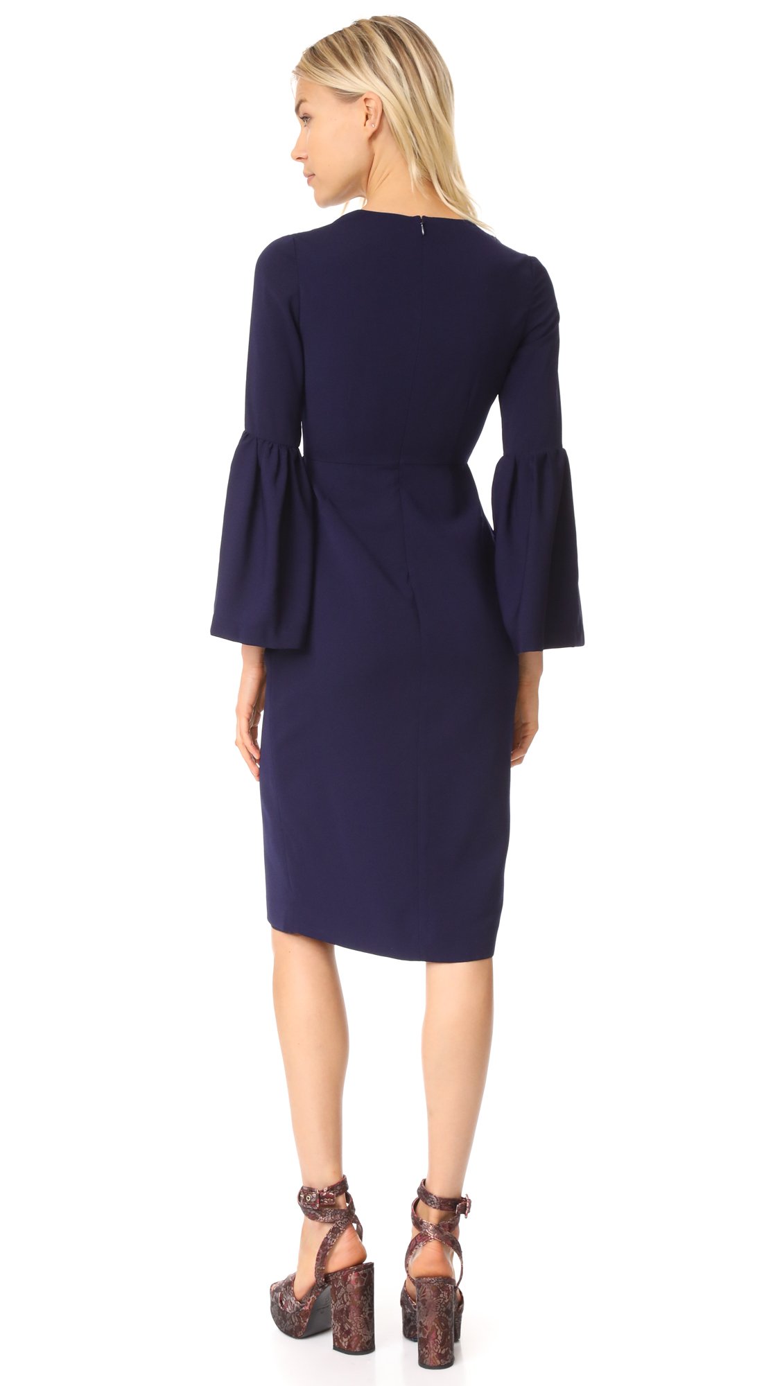 Jill Jill Stuart Women's V Neck Bell Sleeve Cocktail, deep Violet, 2