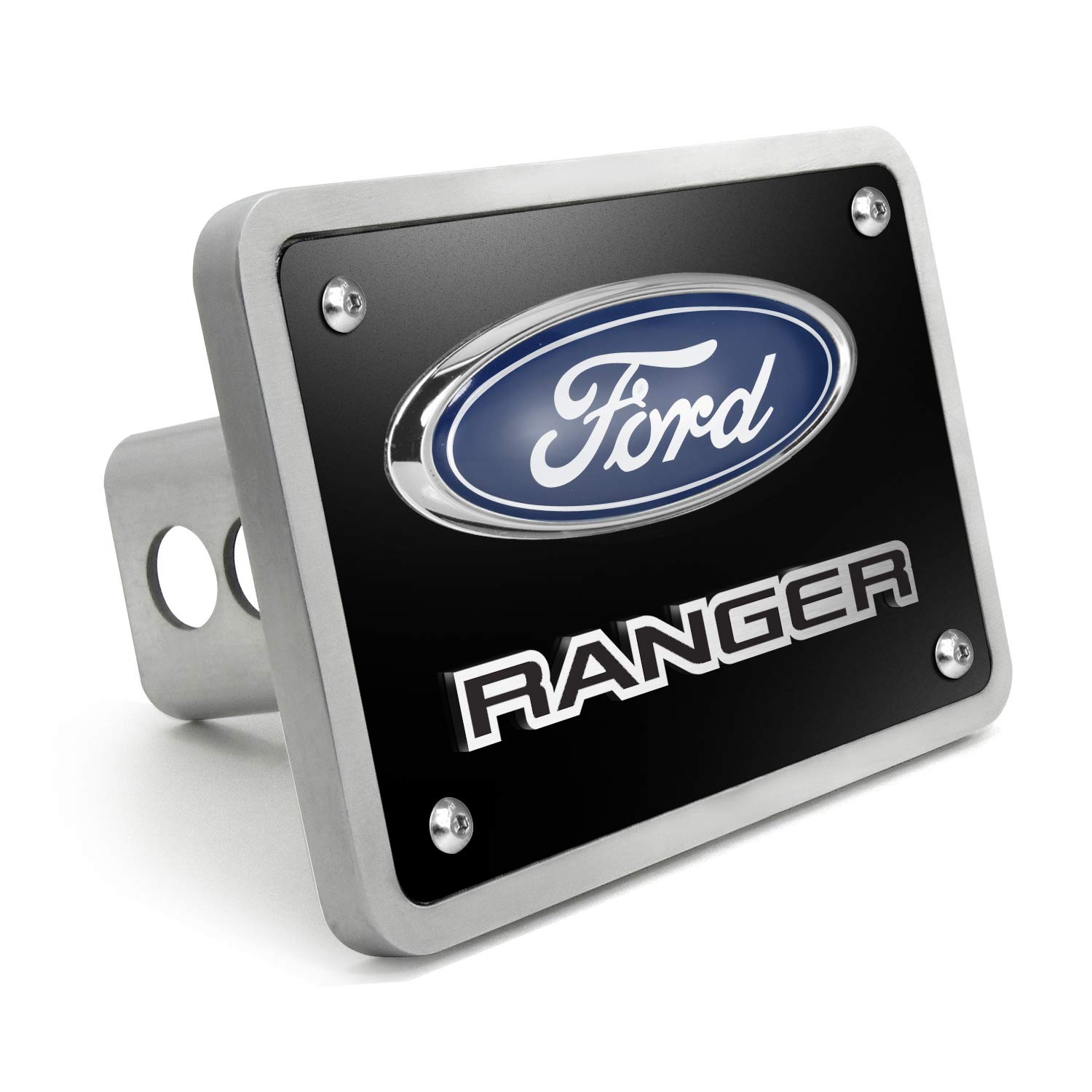 iPick Image Made for Ford Ranger 3D Logo Black 3/8" Thick Solid Billet Aluminum Tow Hitch Cover