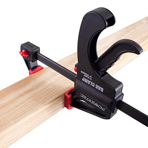 POWERTEC 71596 24 Inch Bar Clamps with Spreader, Trigger Clamps for Woodworking, One-Handed Carpenter Quick Clamp Sets for Gluing, Wood Clamps for Woodworking Tools, 2 pack